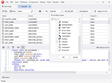 Find Object For Oracle Search Column Name String Or Find Table Size Index Ddl
