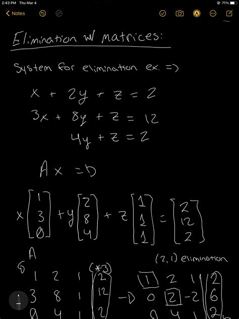 Math 1806 Linear Algebra Lecture 2 Elimination With Matrices I