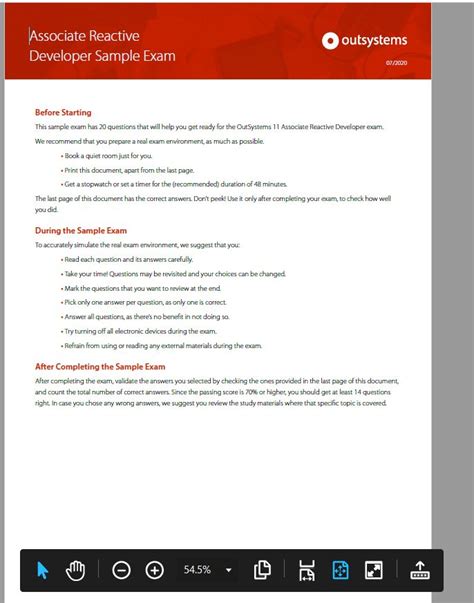 mock exams for associative reactive developer exam outsystems