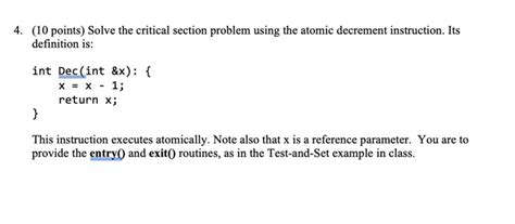 solved 4 i0 points solve the eritical section problem