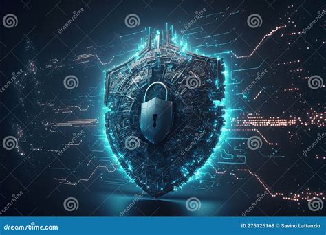 Data Protection Cybersecurity Conceptglobal Network Security Technology Stock Illustration