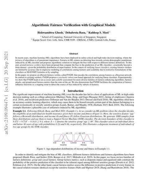 Pdf Algorithmic Fairness Verification With Graphical Models