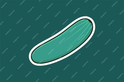 Premium Vector Green Cucumber Vegetable Sticker Vector Illustration Food Nature Icon Concept