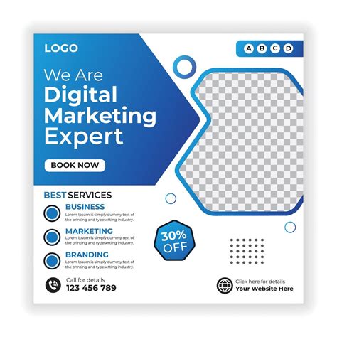 Blue Marketing Agency Ad Design Template 66091448 Vector Art At Vecteezy