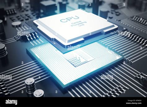 3d Rendering Circuit Board Technology Background Central Computer