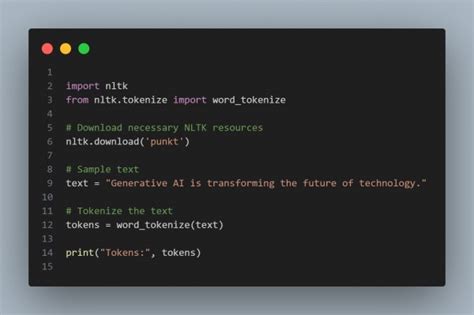 How Can You Tokenize Text For Generative Ai Models Using Nltk S Word