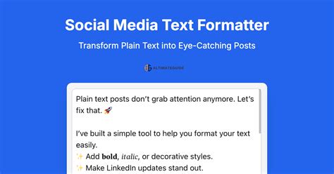 Social Media Text Formatter Altimateguide