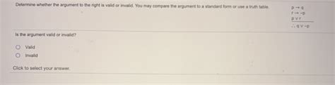 solved determine whether the argument is valid or invalid