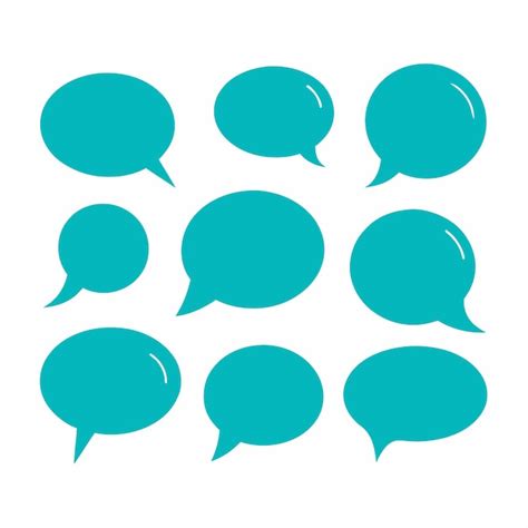 Speech Bubble Colorful Cicon Set Vector Illustration Premium Ai