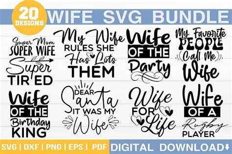 Wife And Spouse Svg Bundle 120 Designs Wifey Quotes Marriage Love