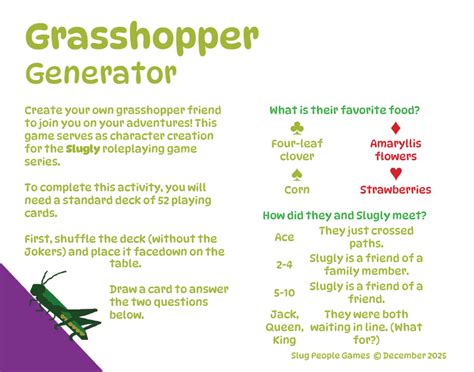 Grasshopper Generator By Slug People Games