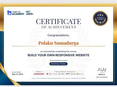 Sumadurga Polaku On Linkedin Nxtwave Nxtccbp
