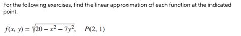 solved for the following exercises find the linear