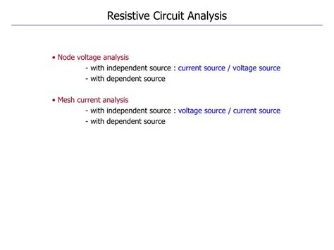 PPT Chapter Methods Of Analysis Of Resistive Circuits PowerPoint Presentation ID