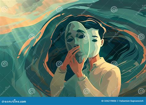 Conceptual Art Exploring The Duality Of Human Emotions Featuring Masks