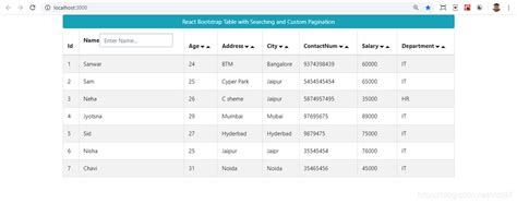 具有搜索和自定义分页的react Bootstrap表react Bootstrap Table Csdn博客