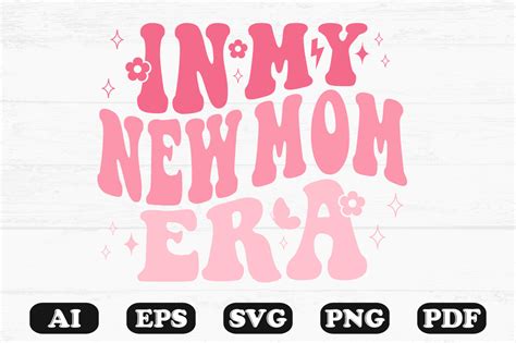 In My New Mom Era Shirt Wavy Graphic By Hosneara 4767 · Creative Fabrica