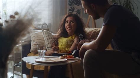Wife With Disability And Husband Eating Stock Image Image Of