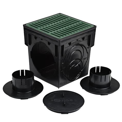 Nds Cuenca De Captura Pluvial De 9 Pulg X 9 Pulg Con Dos Salidas Incl