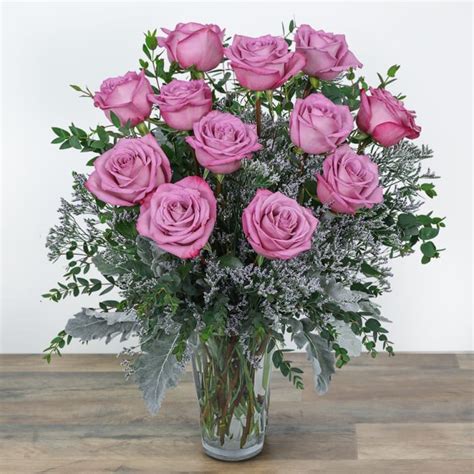 One Dozen Angelic Lavender Roses Flower Delivery Collierville Tn A