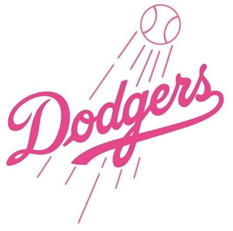 Los Angeles Dodgers Logo In Pink On White Background Pink Dodgers