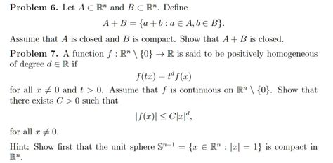 Solved Problem 6 Let A € R And B € R Define Ab A B A € Ab E B