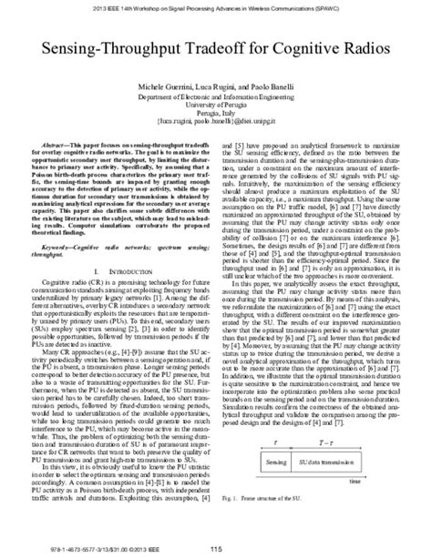 Pdf Sensing Throughput Tradeoff For Cognitive Radio Networks Anh Duy Nguyễn Hoàng