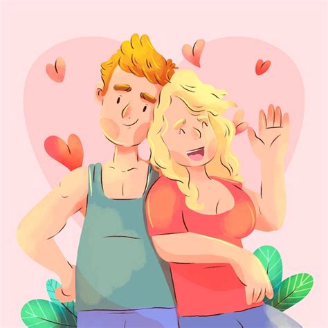 발렌타인 데이 축하 수채화 그림 무료 벡터