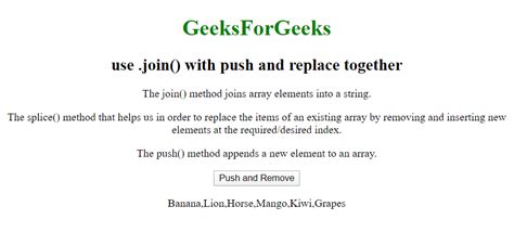 Join Push And Pop Method 30 Javascript Tutorial For Javascript 30