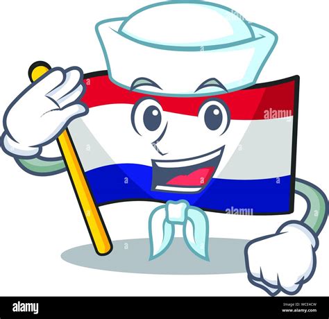 Sailor Flag Netherlands Isolated In The Character Stock Vector Image
