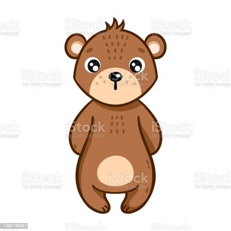 흰색 바탕에 귀여운 테디 베어 만화 스타일의 벡터 그림입니다 어린이를위한 그림 포스터 또는 엽서의 장식 0명에 대한 스톡 벡터 아트 및 기타 이미지 Istock