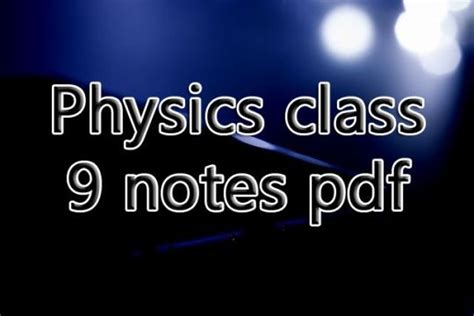 Physics Class 9 Notes Pdf Urdu Medium Pdf Notes Classxyznotes