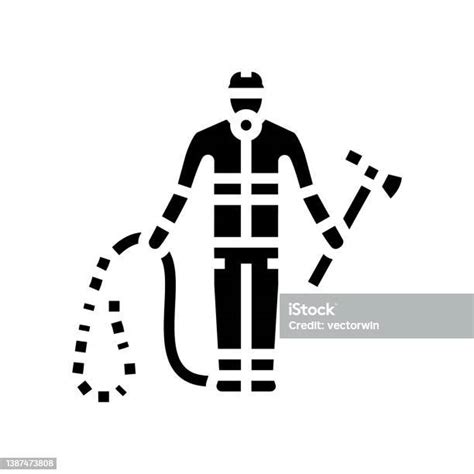 소방관 응급 작업자 글리프 아이콘 벡터 일러스트레이션 Sos에 대한 스톡 벡터 아트 및 기타 이미지 Sos 건강관리와 의술 경찰관 Istock