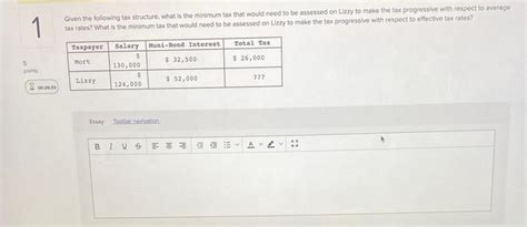 Solved Given The Following Tax Structure What Is The