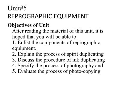 Reprographic Equipment And Teaching Machines And Programmed Learning