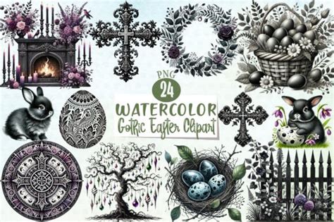 Gothic Easter Clipart Bundle Graphic By Ya Design · Creative Fabrica