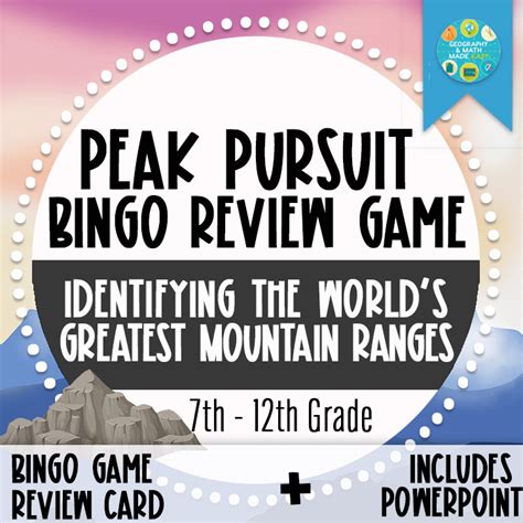 Geography Peak Pursuit World Mountain Ranges Identification Game Powerpoint Classful