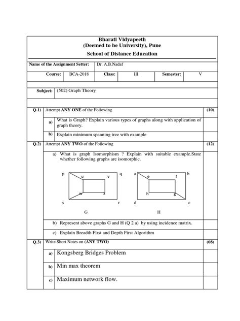 graph theory assignment 250920 pdf