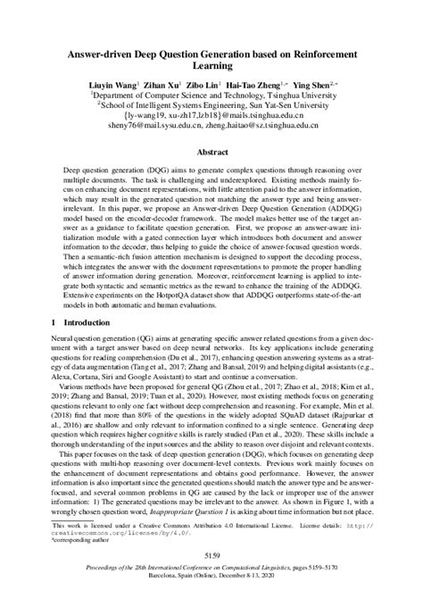 pdf answer driven deep question generation based on reinforcement