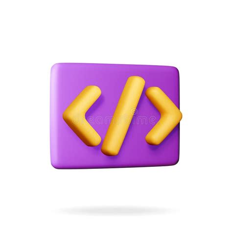 3d Code Icon Isolated On White Stock Illustration Illustration Of