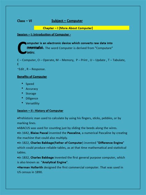 class vi subject computer pdf programming computer program