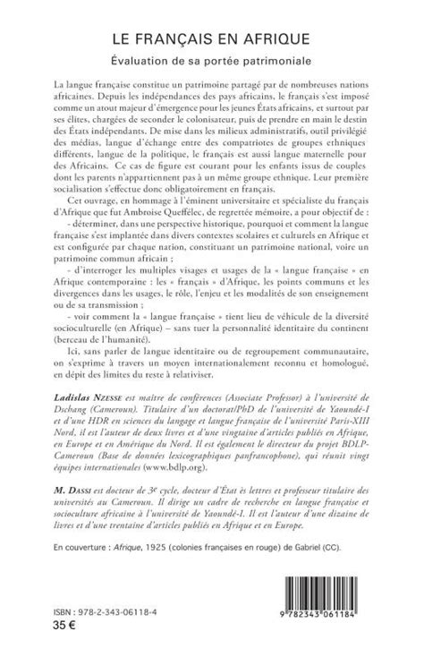 Le Français En Afrique M Dassi