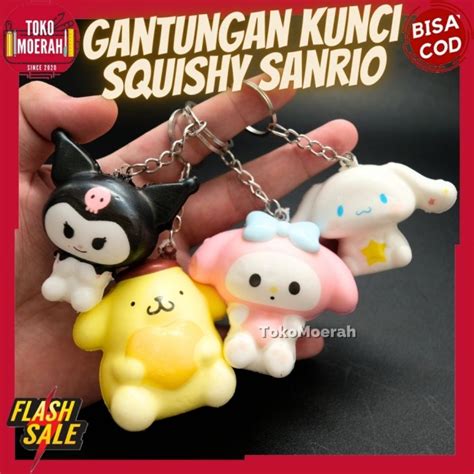 Jual Gantungan Kunci Sanrio Squishy Mainan Keychain Boneka Squishy