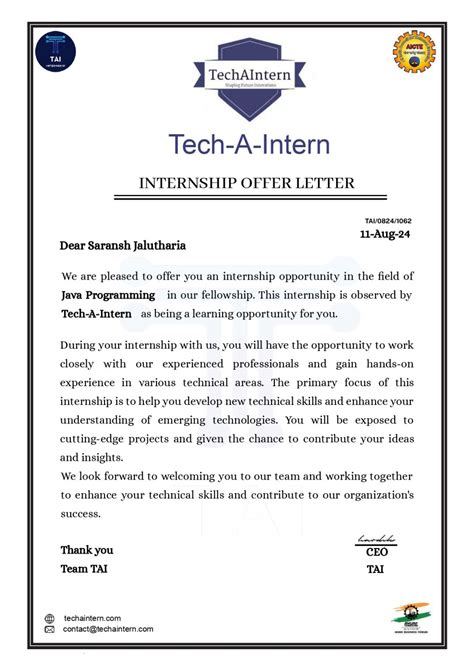 Saransh Jalutharia On Linkedin Techaintern