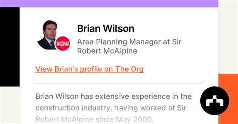 Brian Wilson Area Planning Manager At Sir Robert Mcalpine The Org