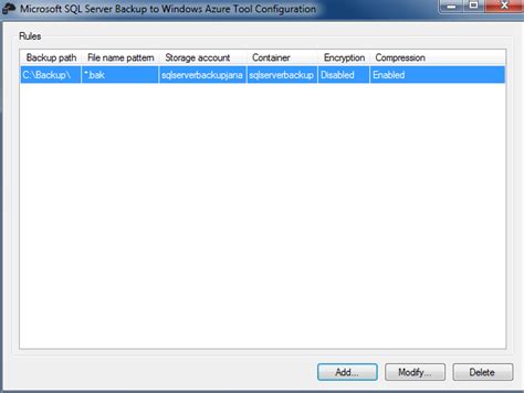 SQL Server Backup To Azure With Microsoft Azure Tool SQL Service