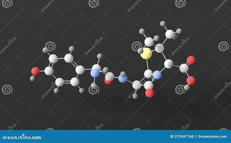 Amoxicillin Molecule Molecular Structure Aminopenicillins Ball And Stick 3d Model Structural