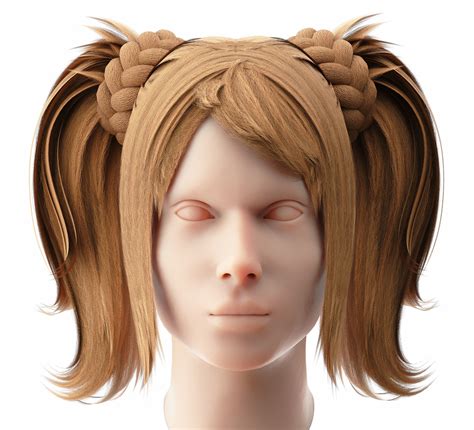 3d Model Female Hairstyle Low Poly 1 Vr Ar Low Poly Cgtrader