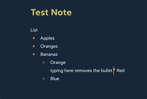 Bullet Lists Cursor Position Shouldnt Be Able To Go To The Left Of
