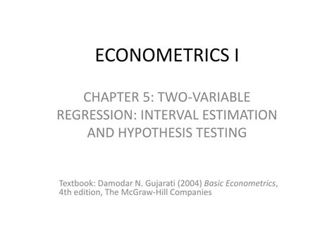 PPT ECONOMETRICS I PowerPoint Presentation Free Download ID